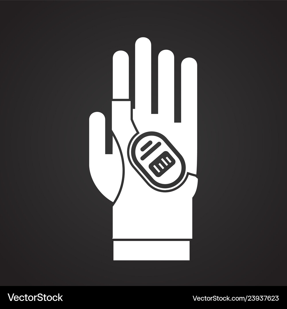 Heart rate app icon on black background Royalty Free Vector