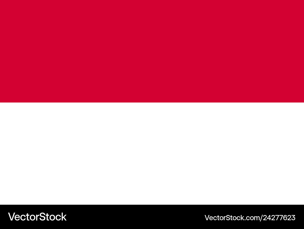 Indonesia flag official colors and proportion Vector Image