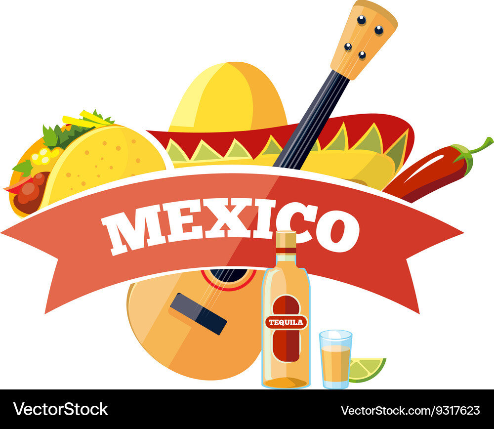 Mexican logo and badge design Royalty Free Vector Image