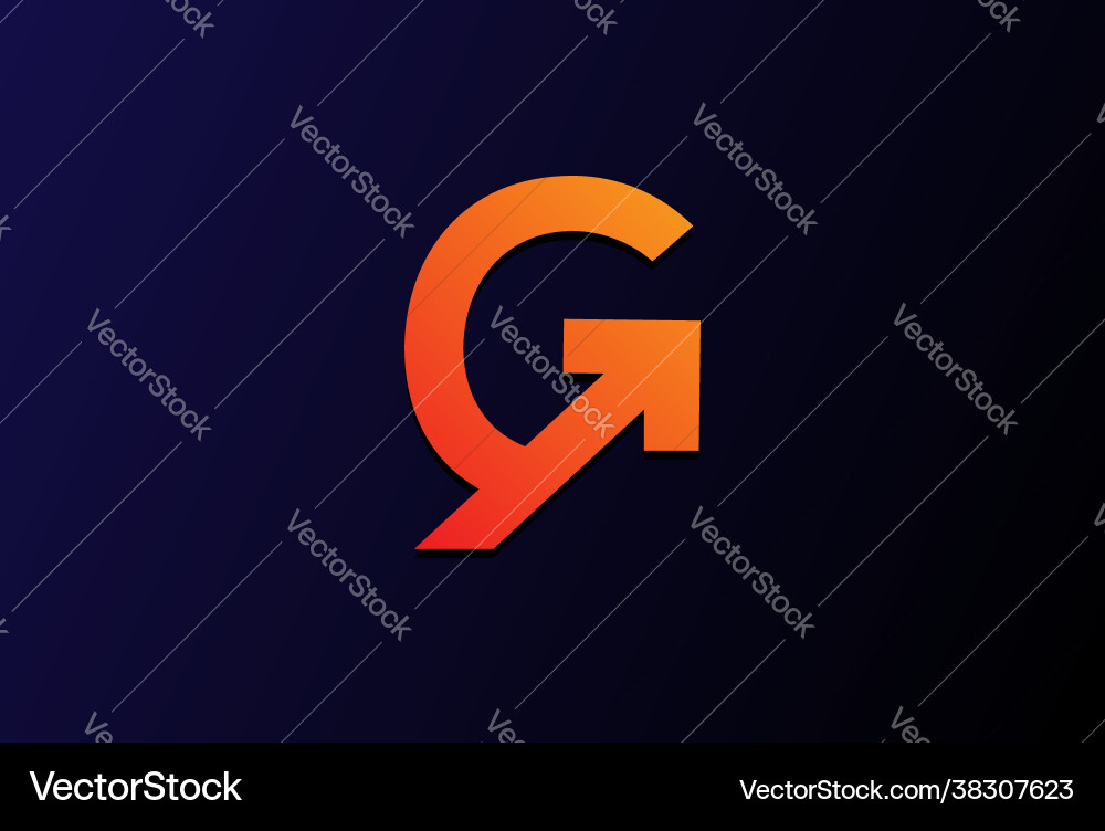 Modern initial letter g for grow growth up logo Vector Image