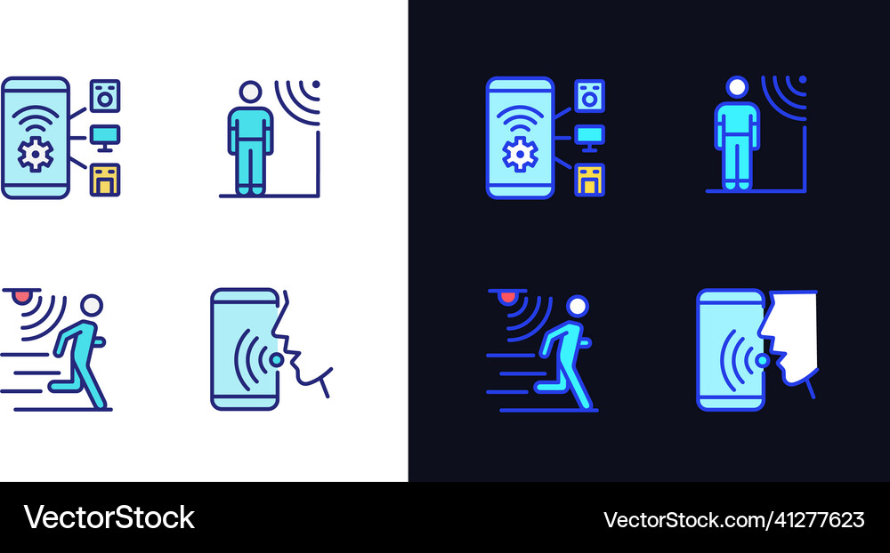 Sensor technology pixel perfect light and dark Vector Image
