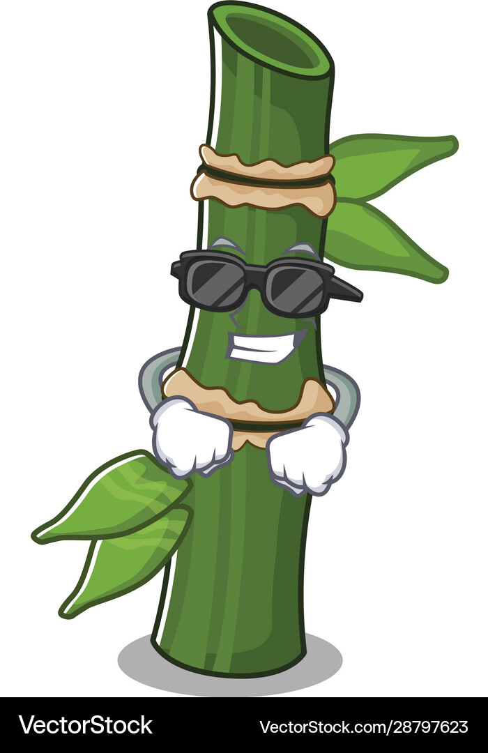 Super cool bamboo character wearing black glasses Vector Image