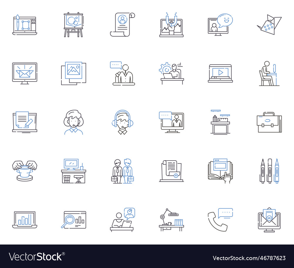 Task route line icons collection navigation Vector Image
