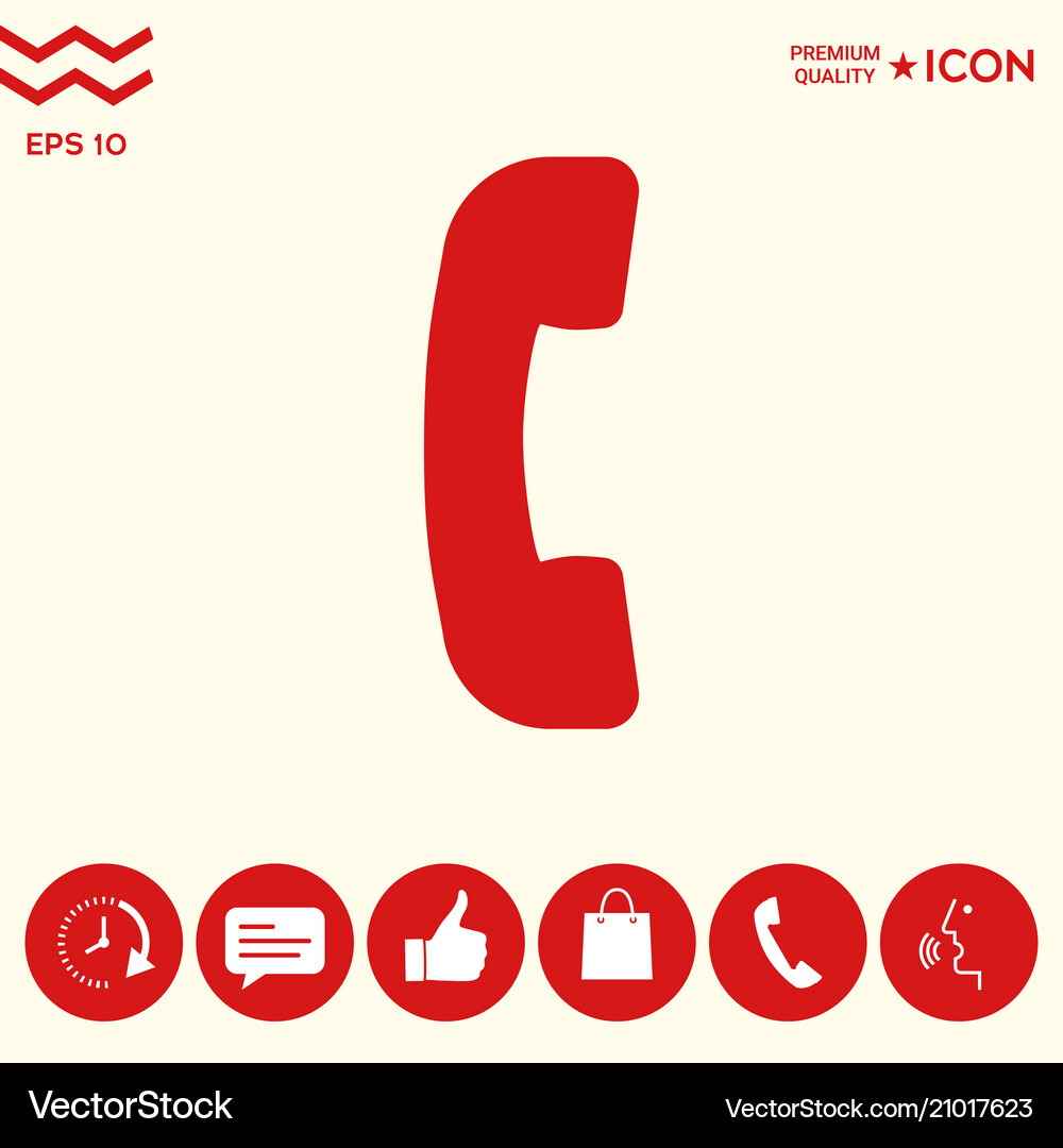 Telephone handset receiver symbol icon Royalty Free Vector