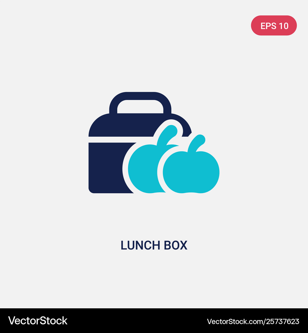 Two color lunch box icon from education 2 concept Vector Image