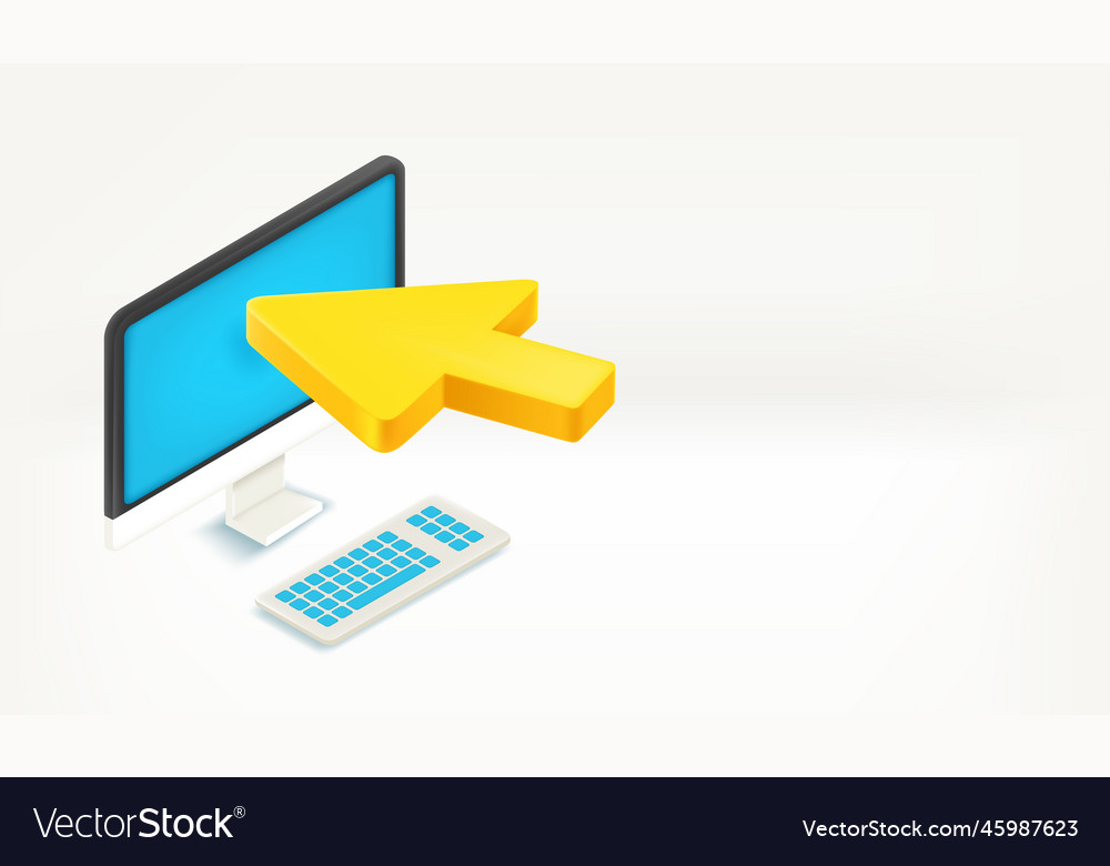 Using modern computer 3d Royalty Free Vector Image