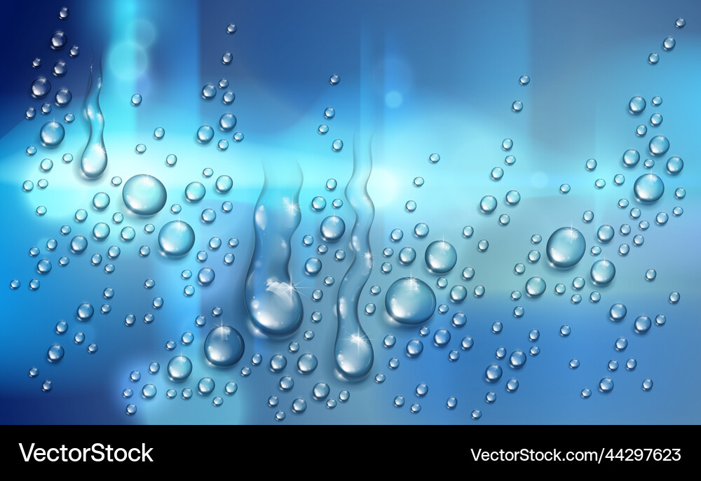 Water rain drops or condensation over blurred Vector Image