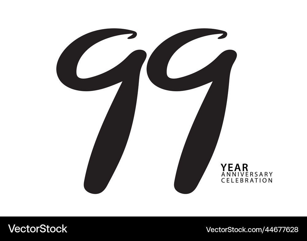 99 year anniversary celebration black color Vector Image