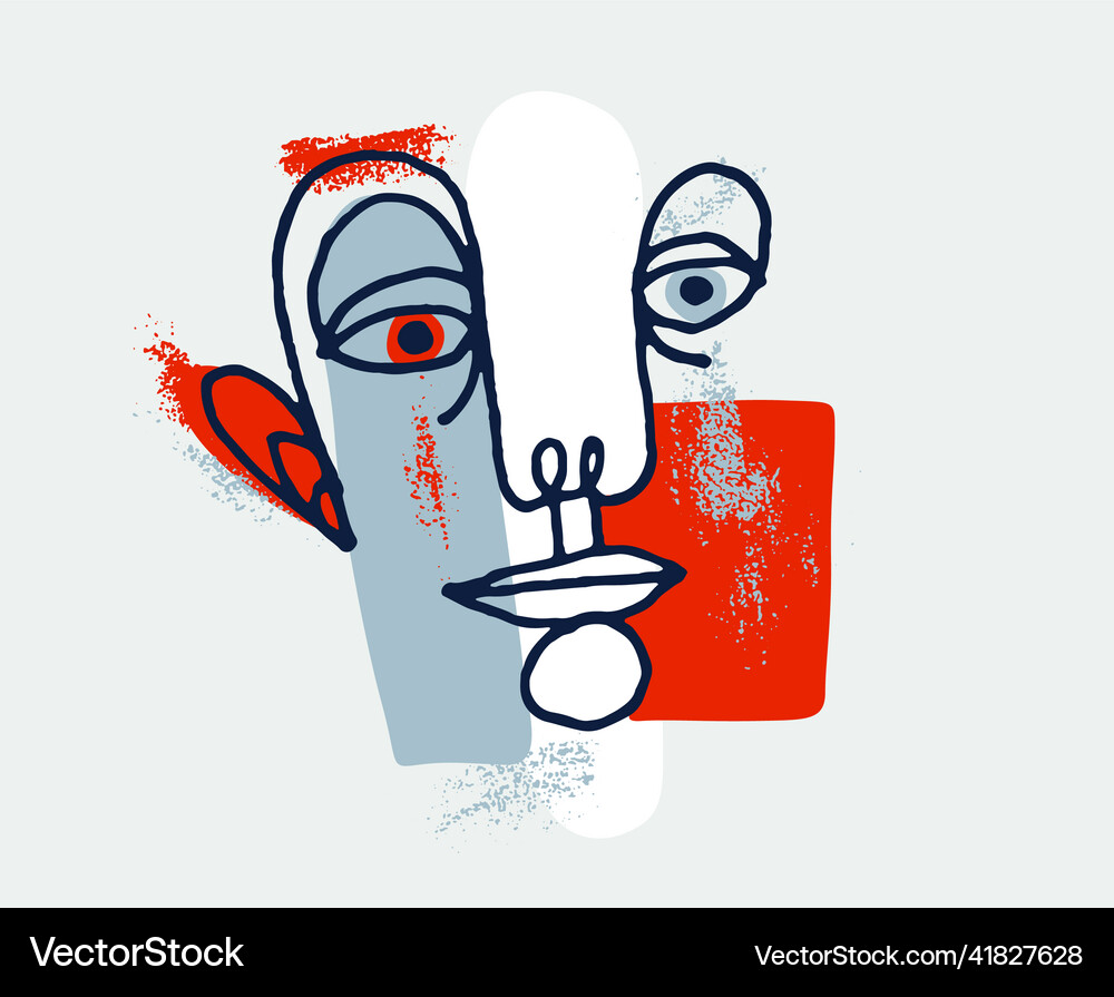 Abstract man face artwork modern trendy portrait Vector Image