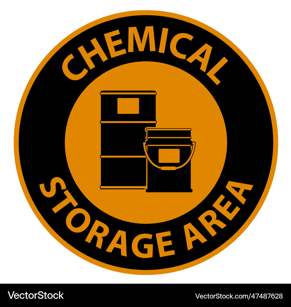 Caution chemical storage symbol sign on white Vector Image