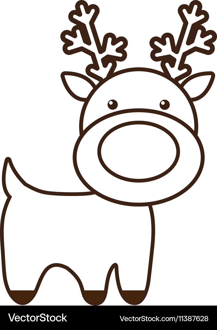 Christmas reindeer character isolated icon Vector Image