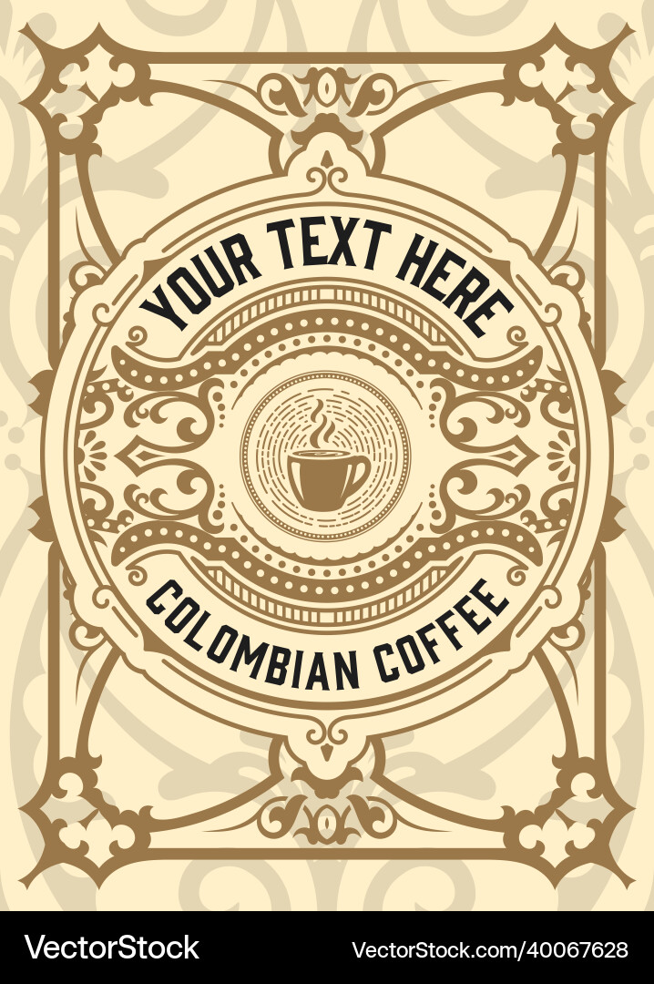 Coffee shop label for cafe business Royalty Free Vector