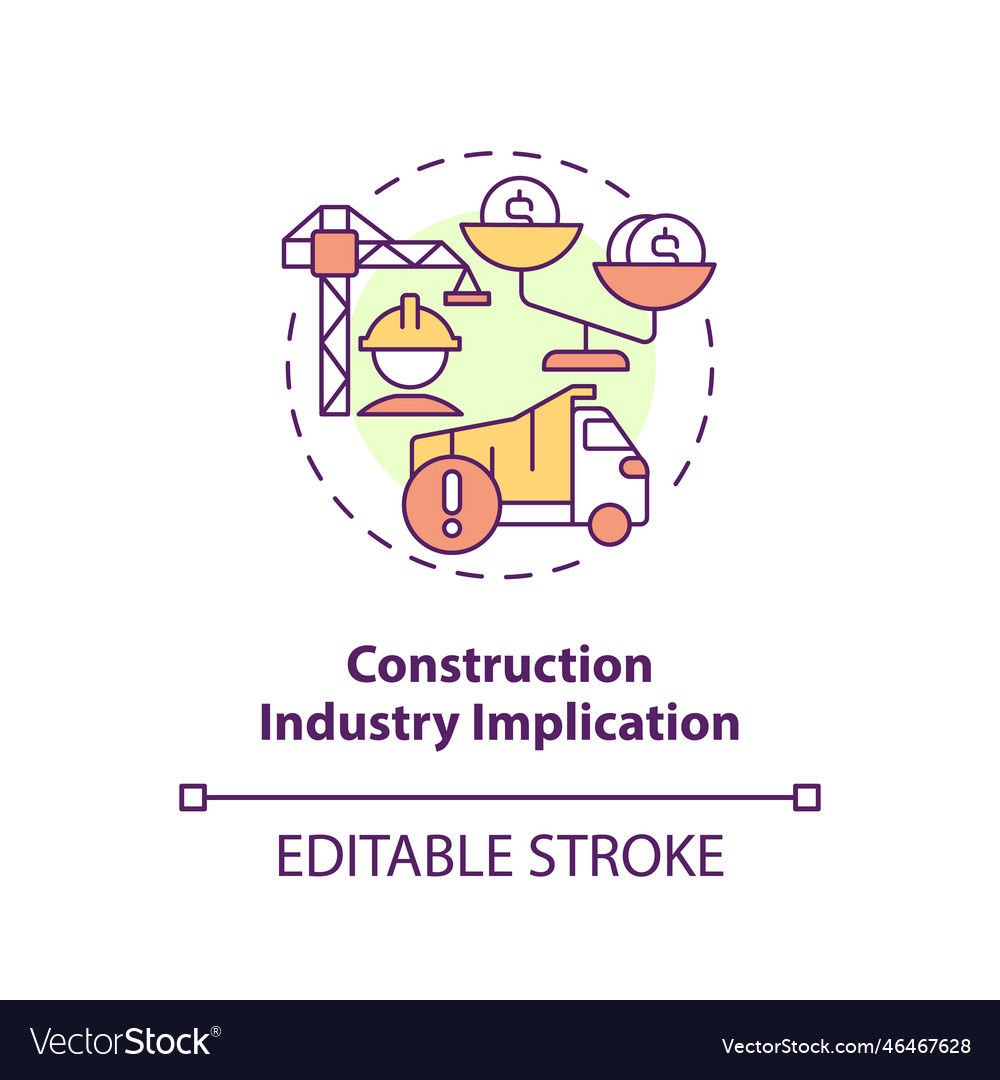 Construction industry implication concept icon Vector Image