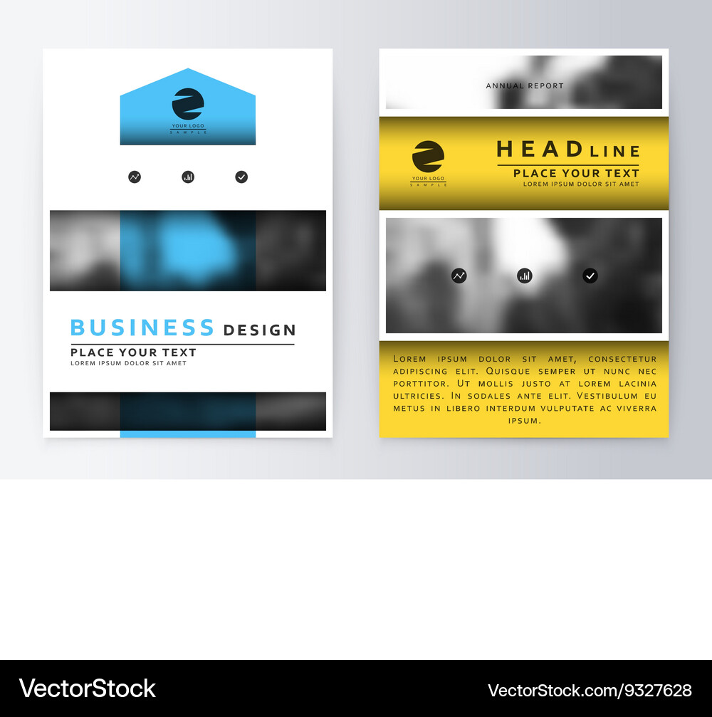 Cover design blue and yellow template brochure Vector Image