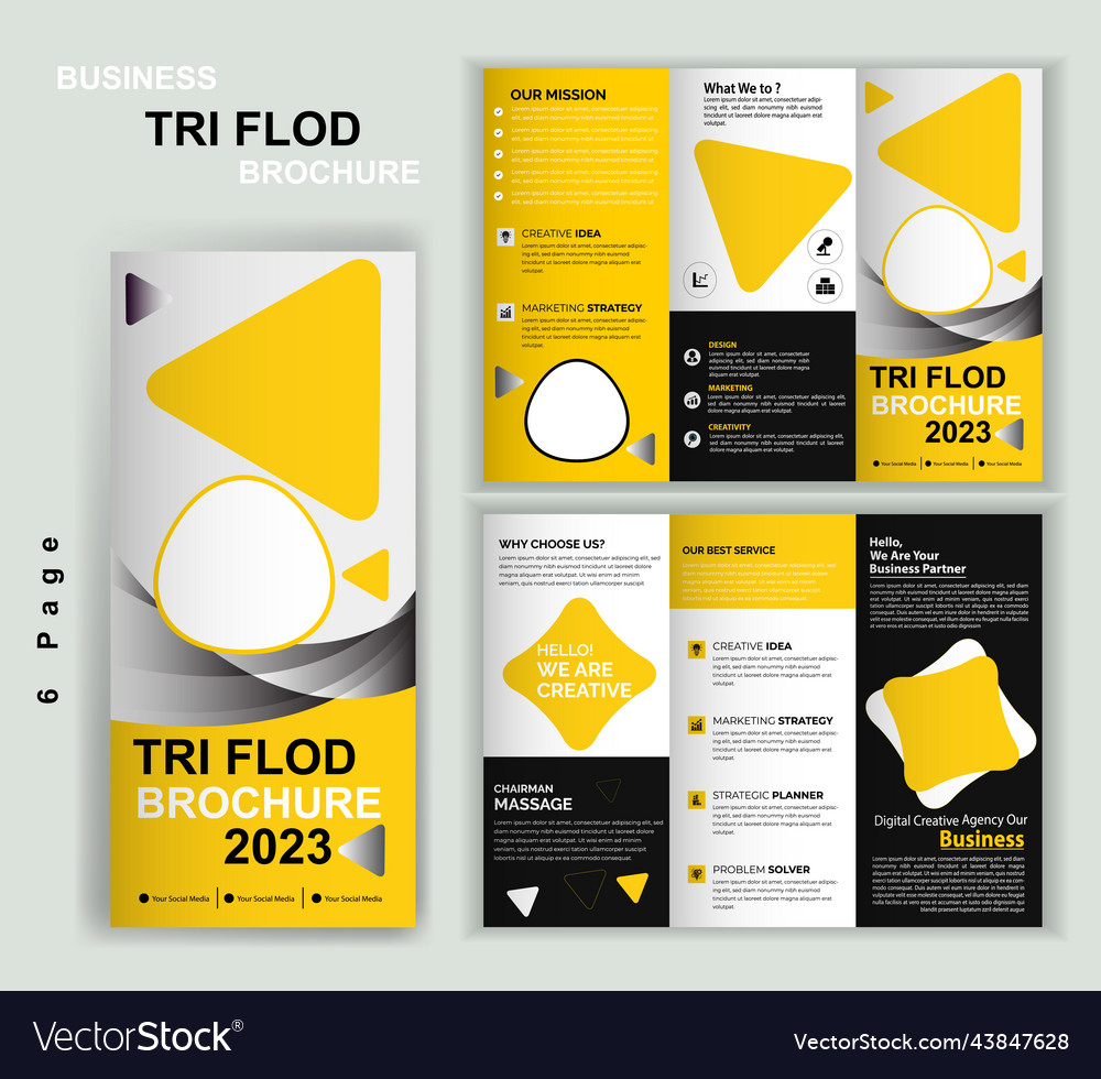 Creative modern trifold business leaflet brochure Vector Image Creative modern trifold business leaflet brochure Vector Image