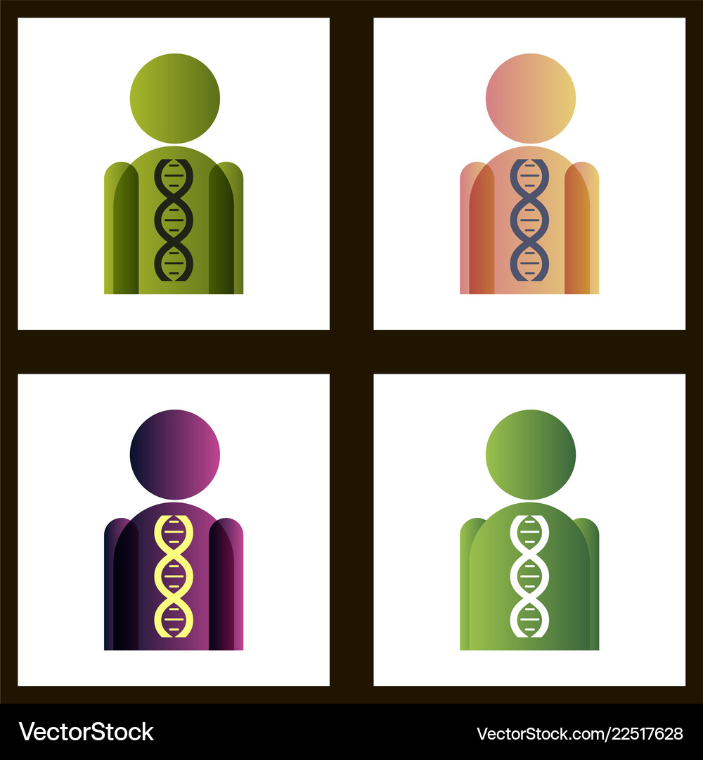 Dna genetic sign elements and icons collection Vector Image