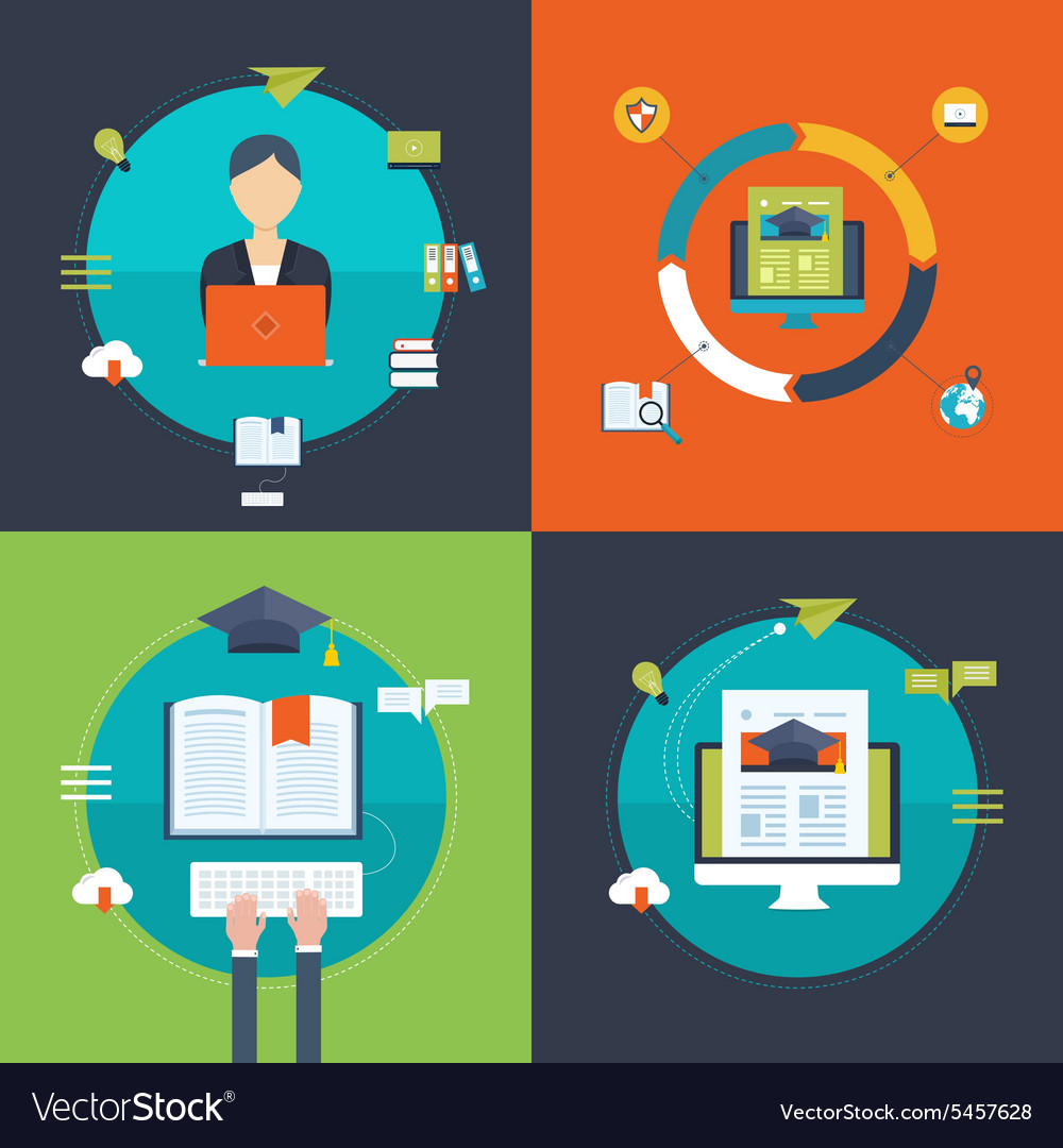 Flat design modern icons set Royalty Free Vector Image