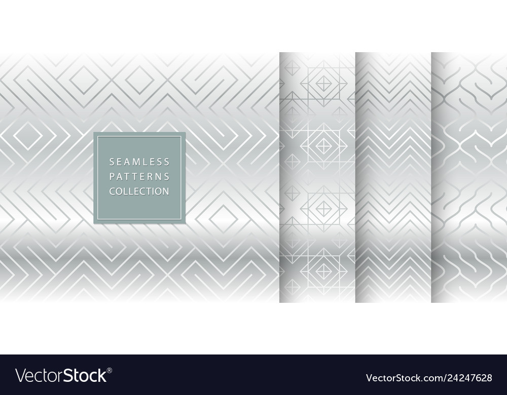 Geometric seamless silver pattern background Vector Image