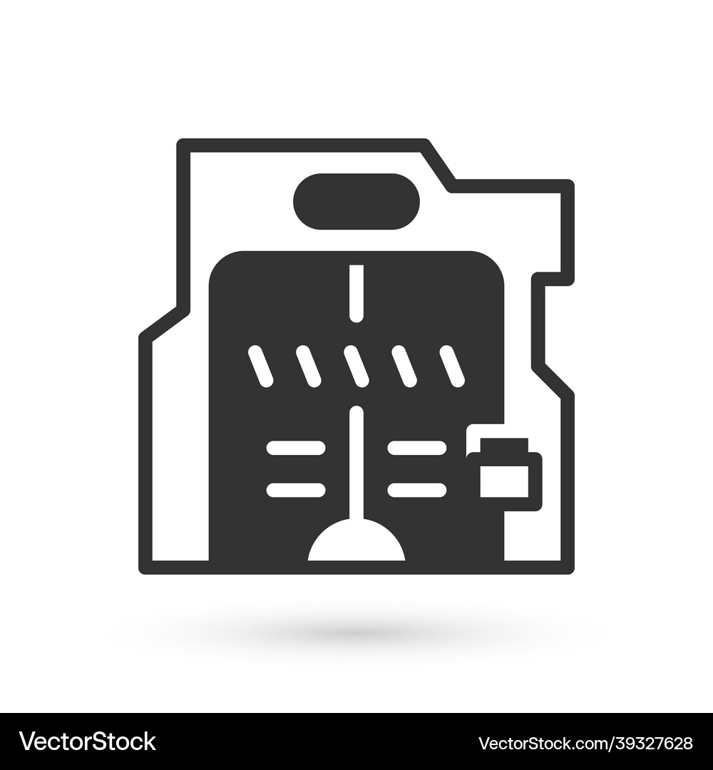 Grey futuristic sliding doors icon isolated Vector Image