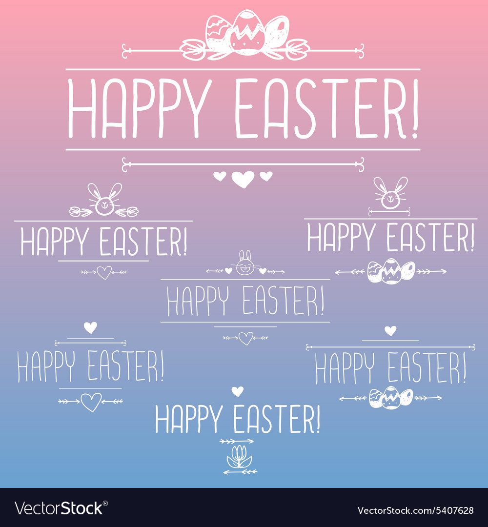 Happy easter design elements Royalty Free Vector Image