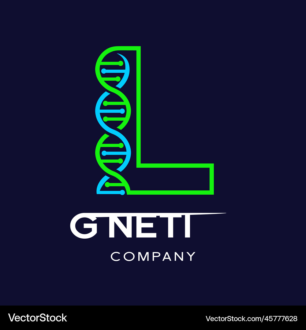 Letter l genetic dna logo template design Vector Image