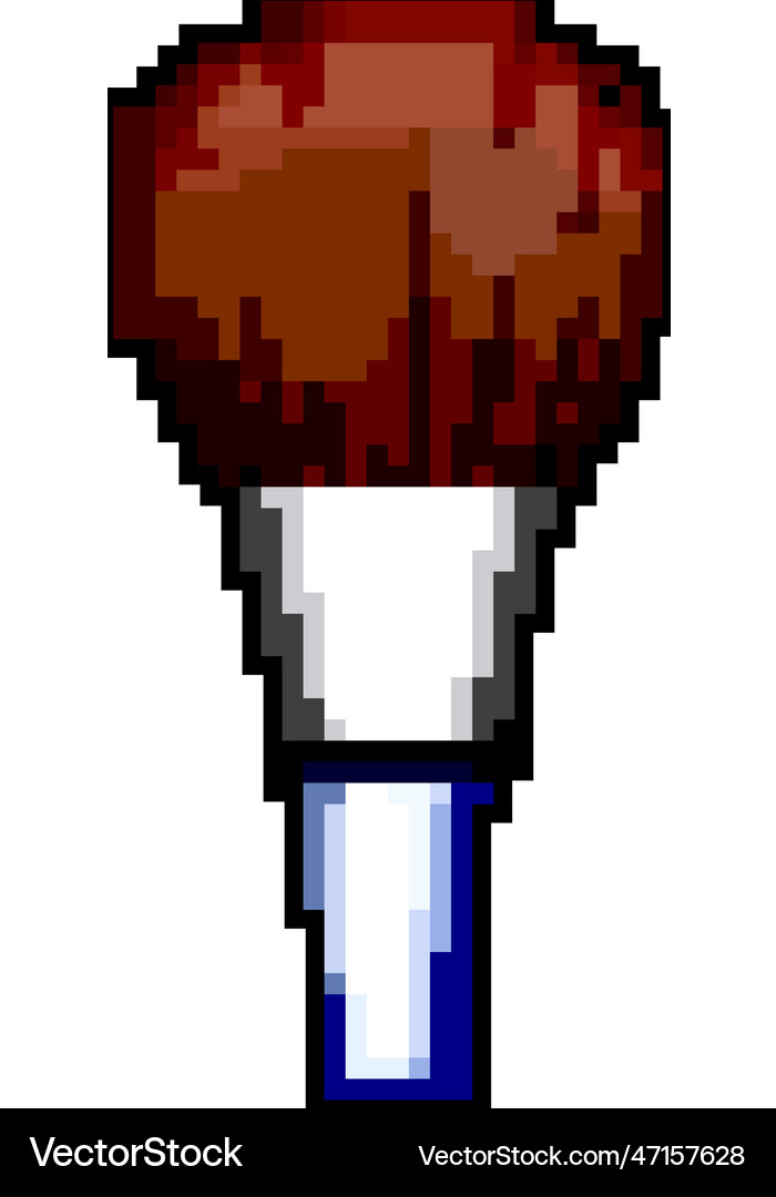 Powder cosmetic brush game pixel art Royalty Free Vector