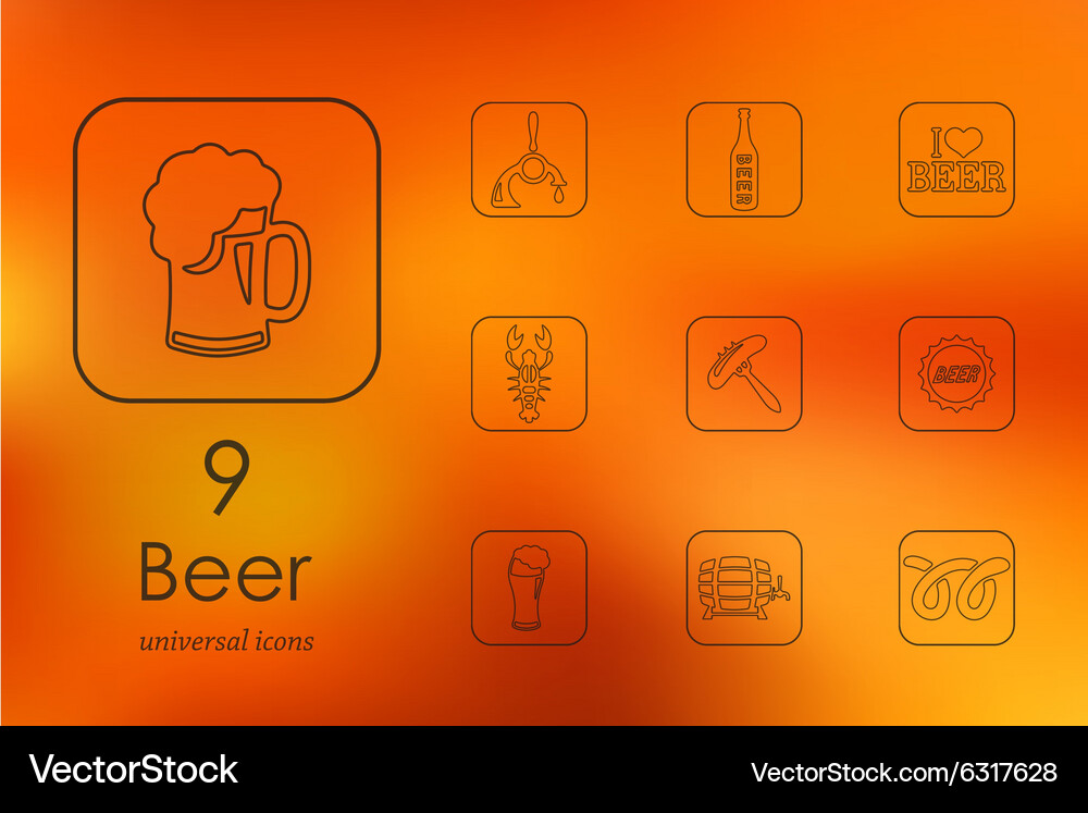 Set of beer icons Royalty Free Vector Image - VectorStock