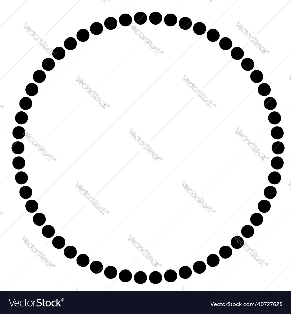 Simple black dot frame circle Royalty Free Vector Image