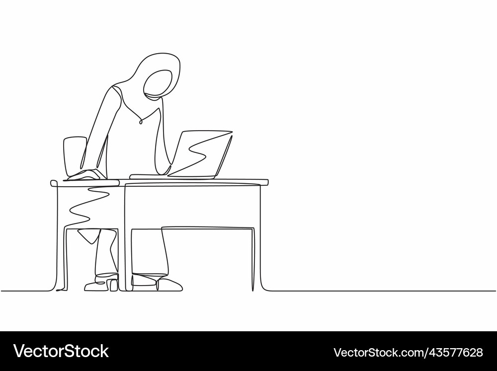 Single one line drawing frustrated and furious Vector Image