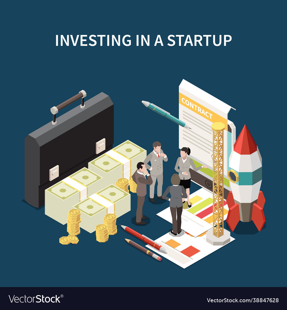 Startup project isometric colored concept Vector Image