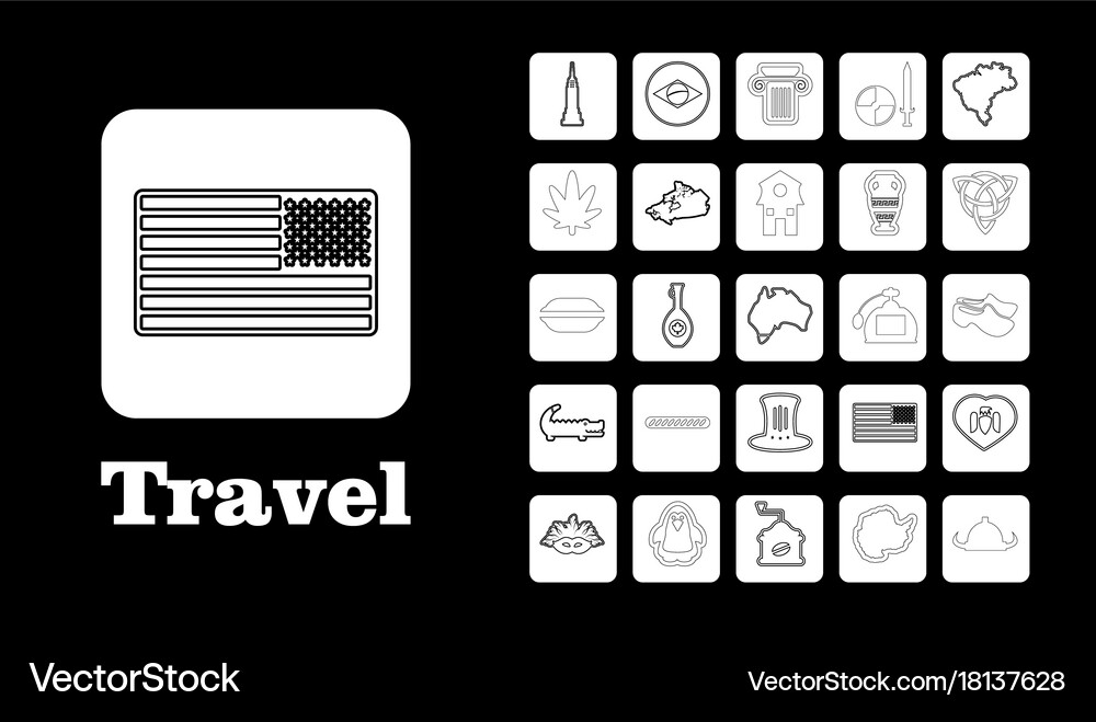 Travel line icons for web and mobile thin line Vector Image