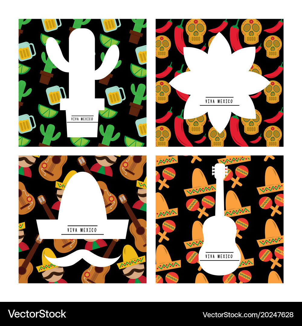 Viva mexico traditional card Royalty Free Vector Image