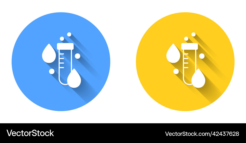 White test tube with water drop icon isolated Vector Image