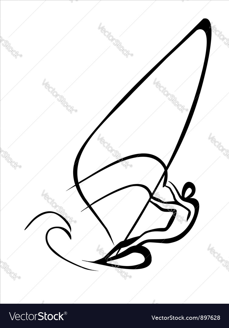Windsurfer Royalty Free Vector Image - VectorStock