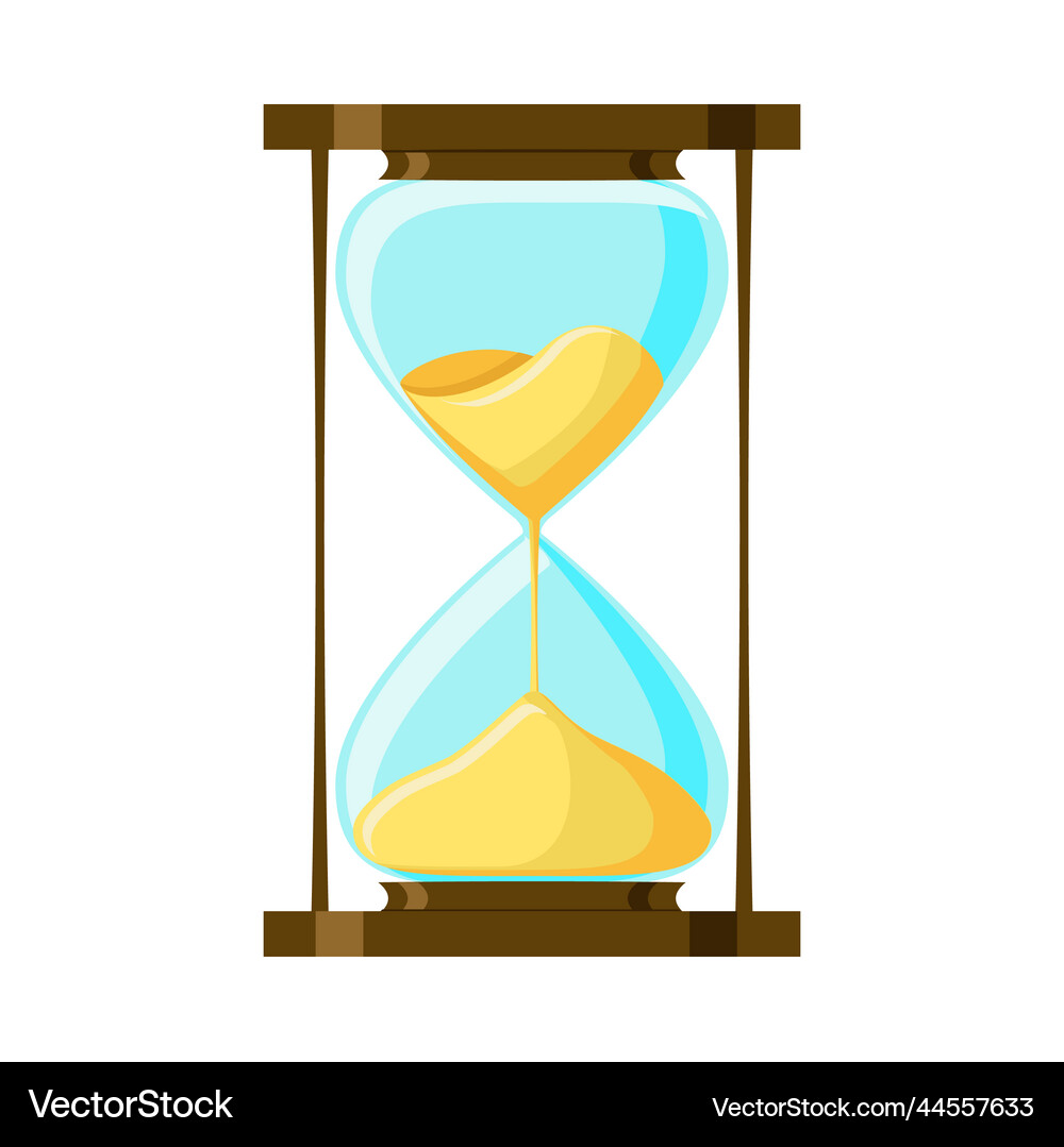 Cartoon hourglass isolated on white background Vector Image