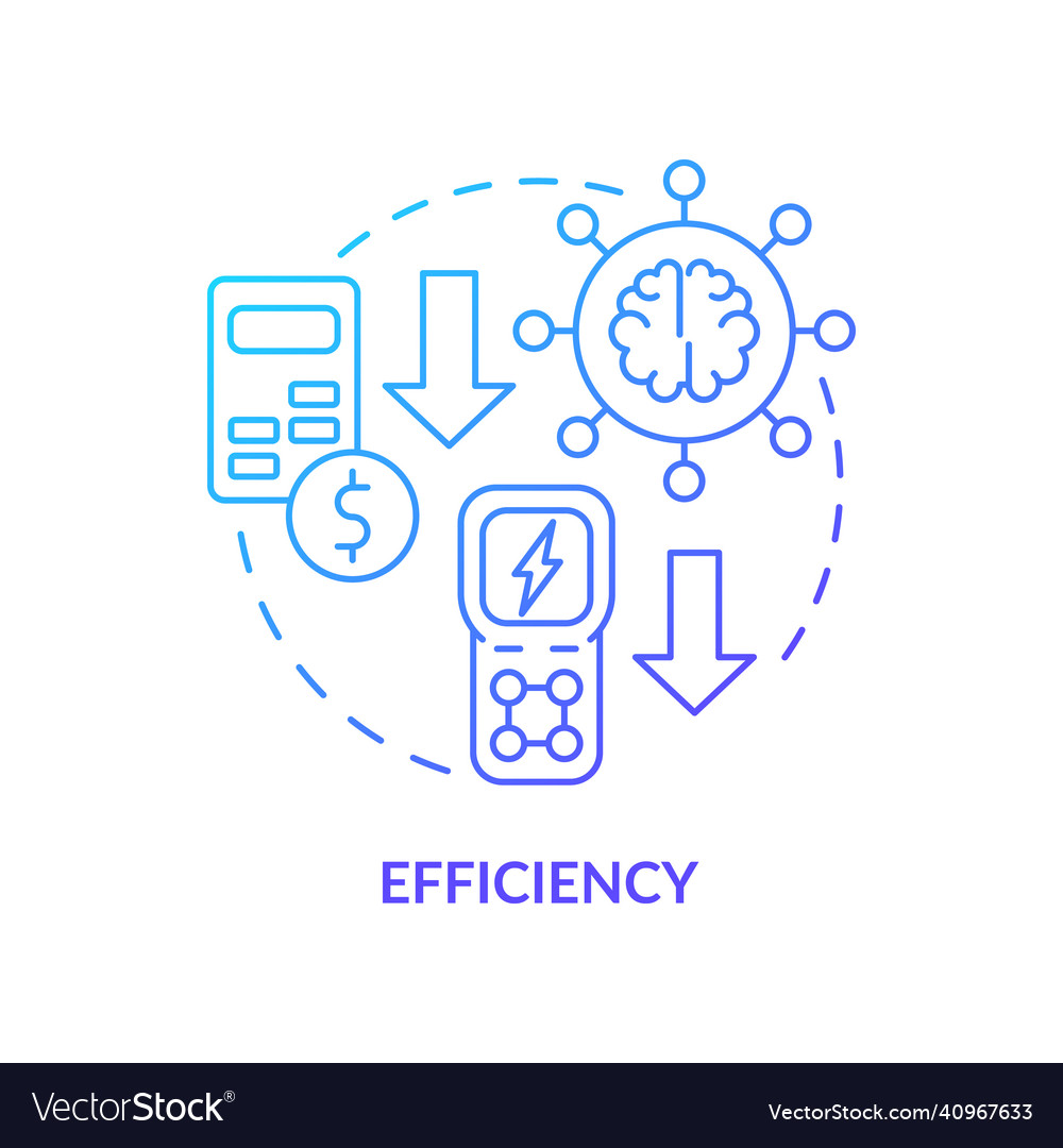 Efficiency blue gradient concept icon Royalty Free Vector