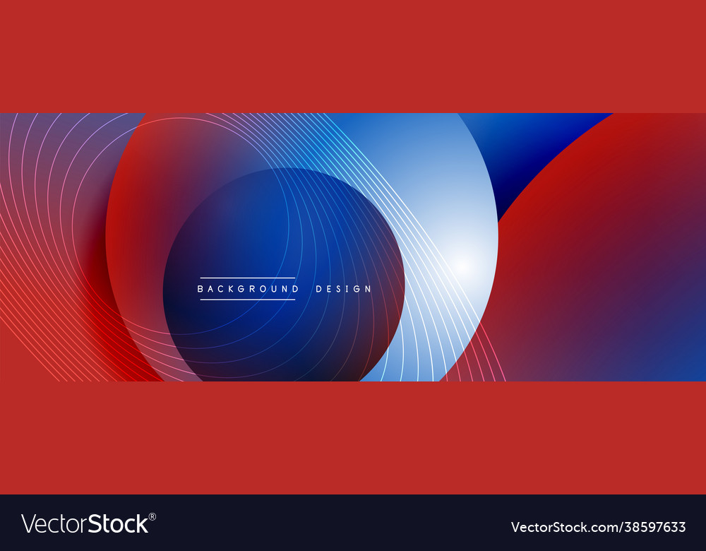 Gradient circles with shadows techno Royalty Free Vector