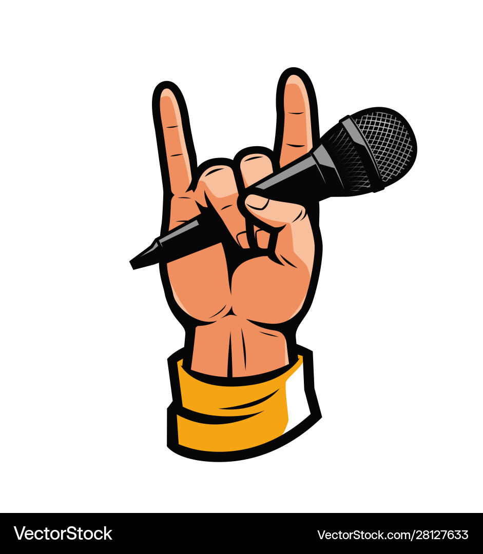 Hand with microphone music concert symbol Vector Image