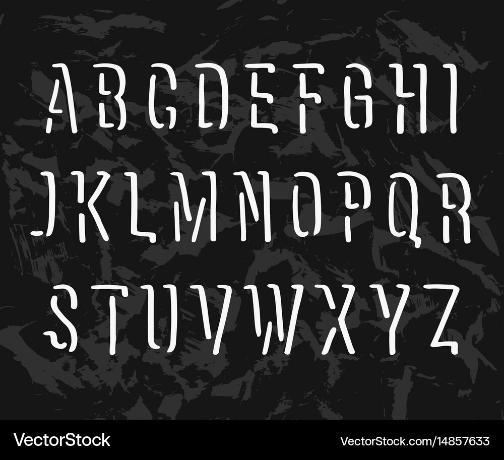 Handwritten alphabet uppercase letters on black Vector Image