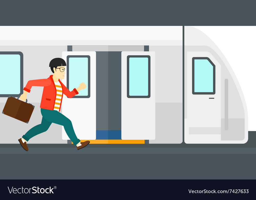 Man missing train Royalty Free Vector Image - VectorStock