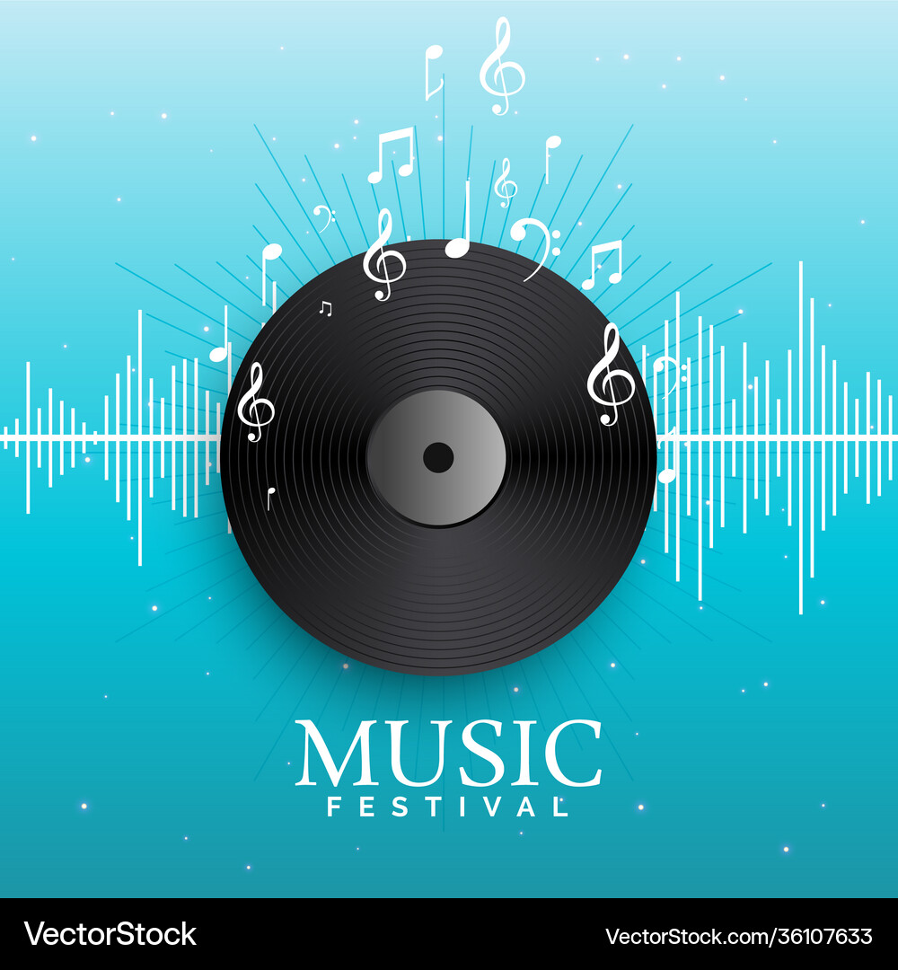 Music record vinyl with audio beats Royalty Free Vector