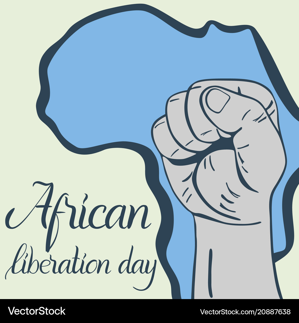 African Liberation Day - Fist & Map Royalty Free Vector