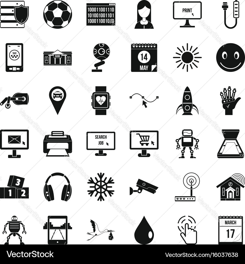 App for life icons set simple style Royalty Free Vector