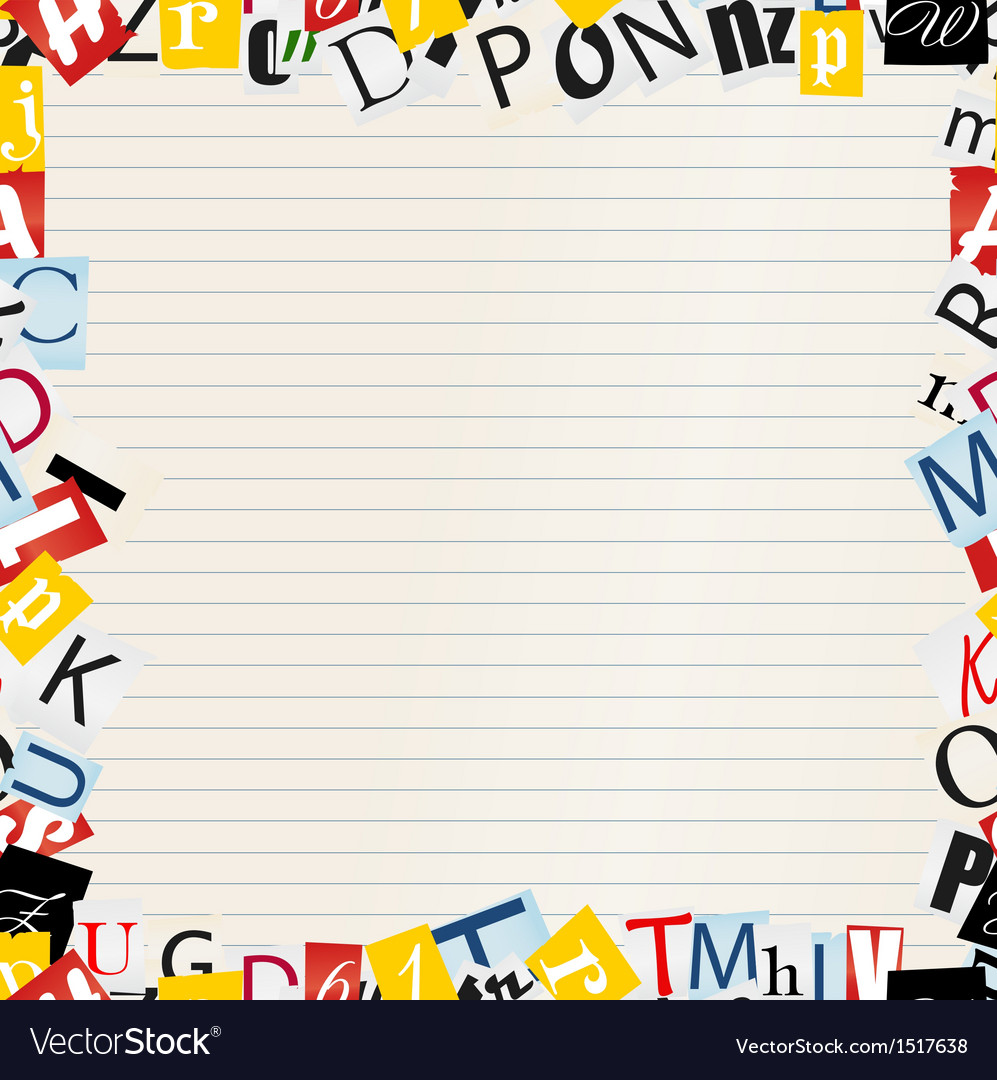 Background Letters Frame On Paper Royalty Free Vector Image
