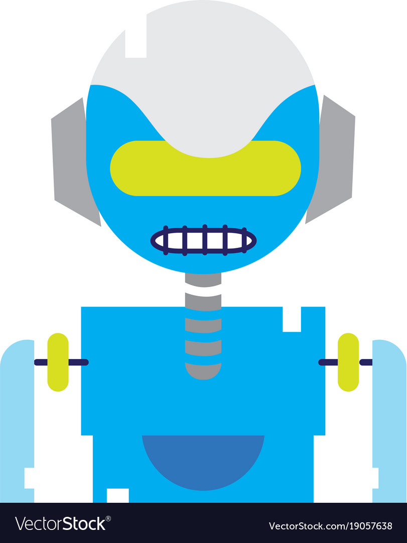 Colorful robot face with technology robotic chest Vector Image