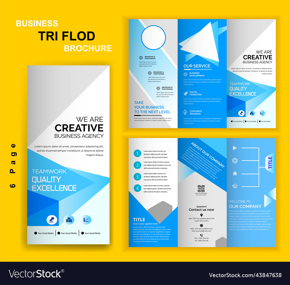 Creative modern trifold business leaflet brochure Vector Image Creative modern trifold business leaflet brochure Vector Image