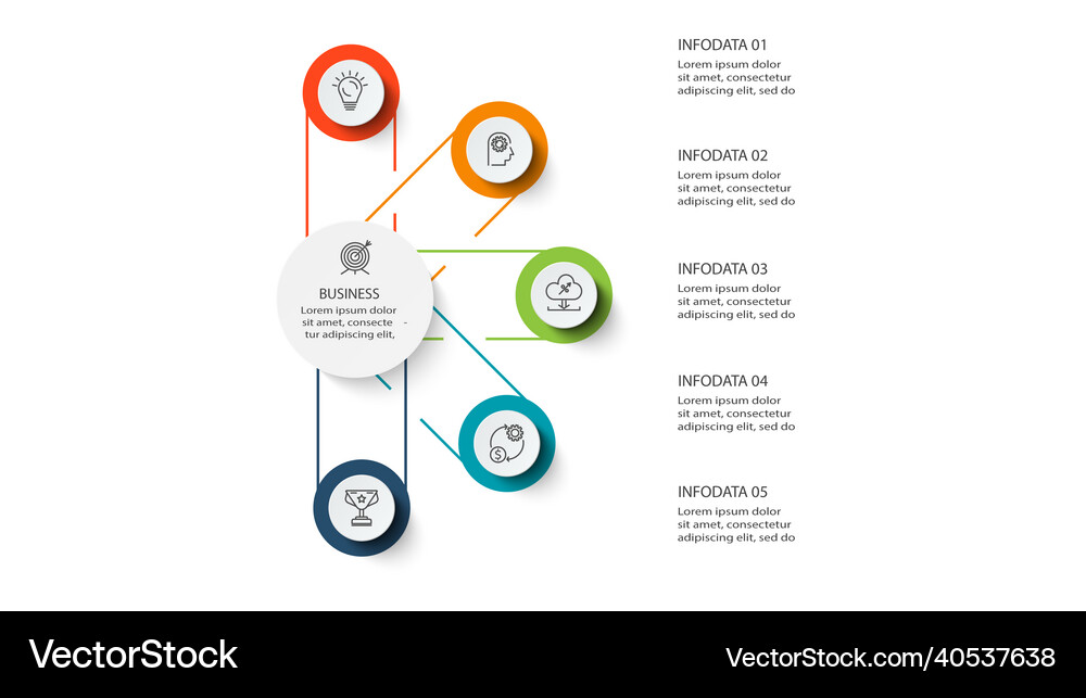 Diagram concept for infographic with 5 steps Vector Image