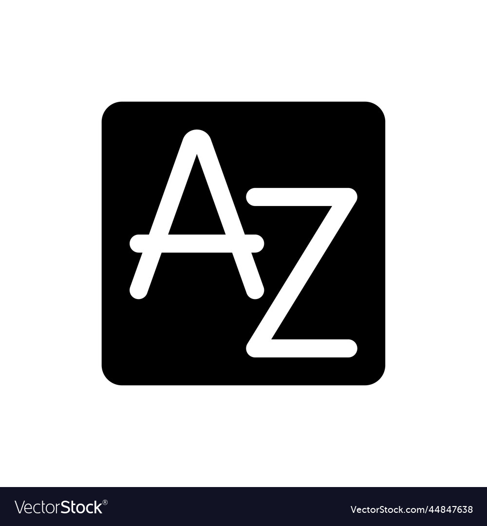 English alphabet black glyph ui icon Royalty Free Vector