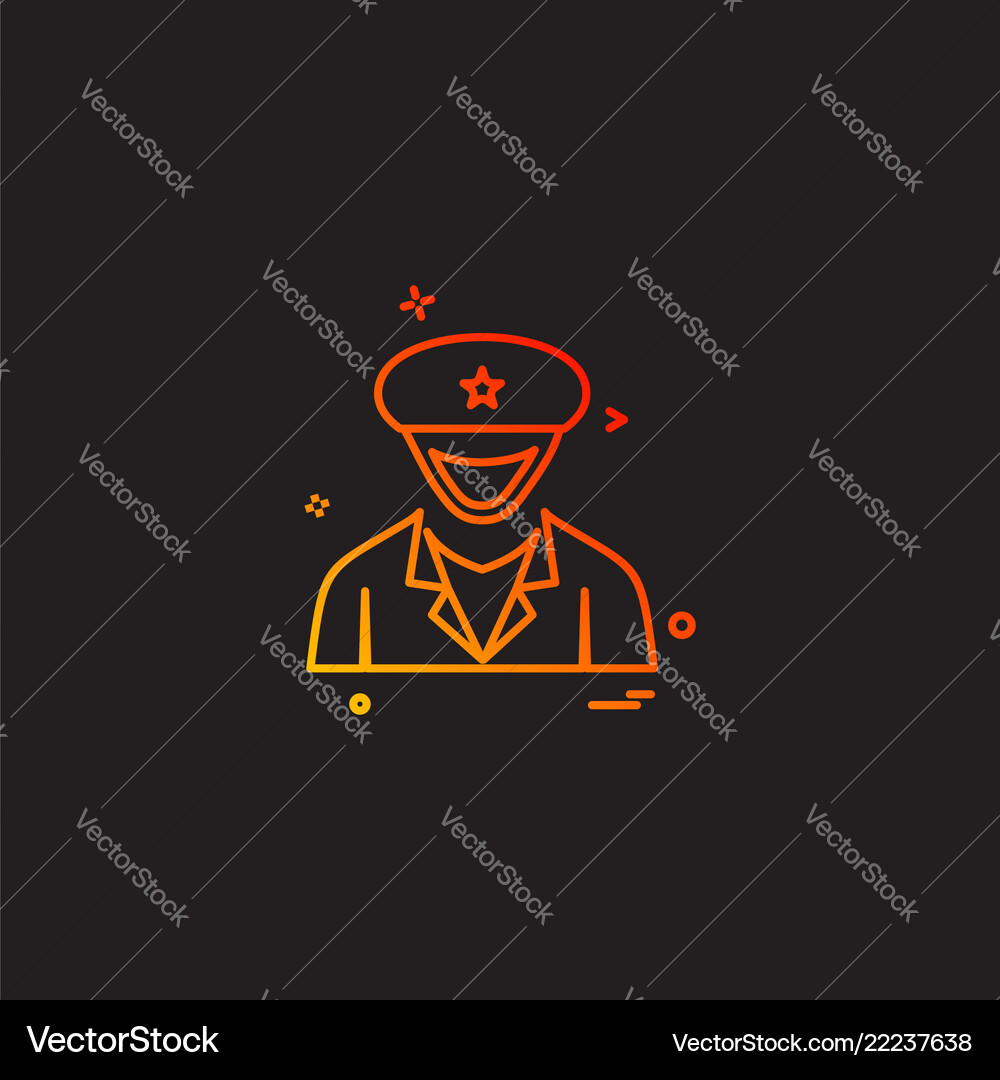 Guard officer police policeman security user icon Vector Image