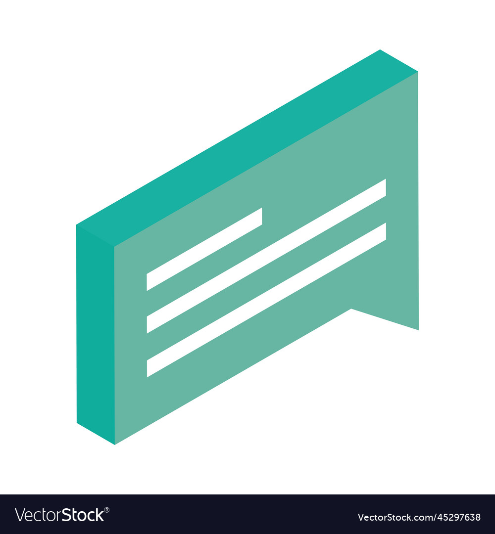 Isometric speech bubble Royalty Free Vector Image
